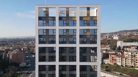 Modern architecture of a high-rise build... | Stock Video | Pond5