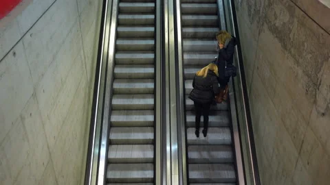 modern automatic escalators seen from ab... | Stock Video | Pond5