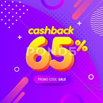 Modern Banner design template with 65% cash back offer. ~ Clip Art ...