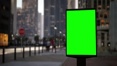 Modern billboard with a green screen for... | Stock Video | Pond5