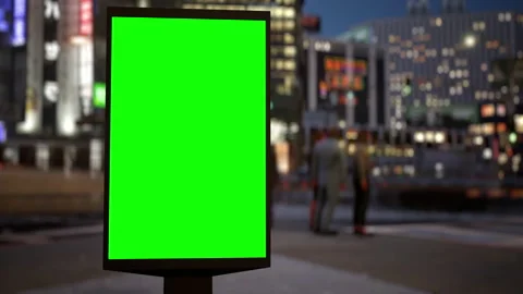Modern billboard with a green screen for... | Stock Video | Pond5