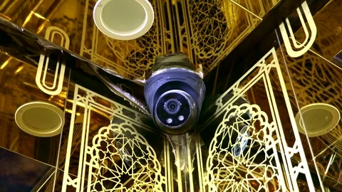 Modern black CCTV security camera on the... | Stock Video | Pond5