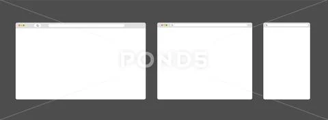 Modern browser window set isolated on dark grey background. Web window ...