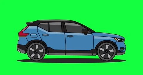Modern car Animation ,Modern car 2d Gree... | Stock Video | Pond5