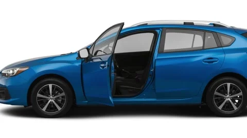 Modern car in studio side view Ocean Blu... | Stock Video | Pond5