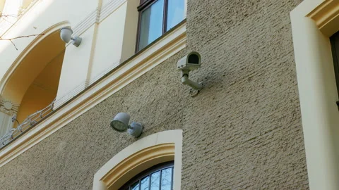 Modern CCTV camera is looking for sus pe... | Stock Video | Pond5