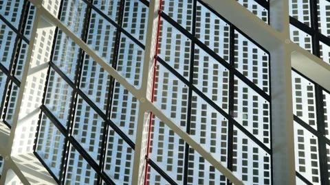Modern ceiling design of the TEC bus sta... | Stock Video | Pond5