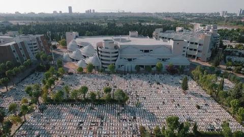 Modern cemetery with one-story burial bu... | Stock Video | Pond5