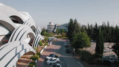 Modern cemetery with one-story burial bu... | Stock Video | Pond5