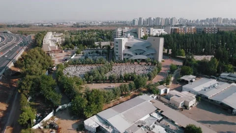 Modern cemetery with one-story burial bu... | Stock Video | Pond5