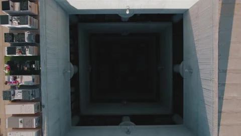 Modern cemetery with one-story burial bu... | Stock Video | Pond5