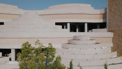 Modern cemetery with one-story burial bu... | Stock Video | Pond5