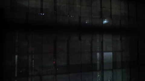 Modern city view from elevator in the ni... | Stock Video | Pond5