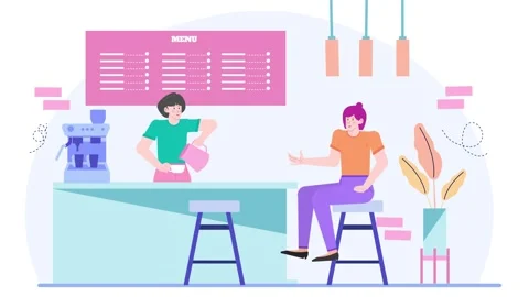 Coffee Shop Cartoon Stock Videos – Royalty-Free HD & 4K Videos | Page 3