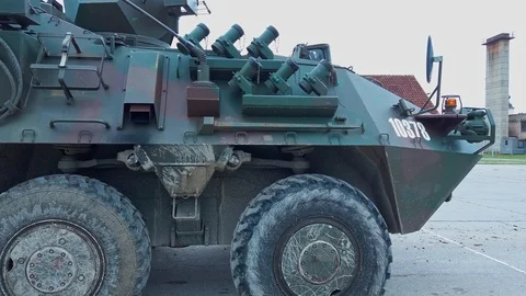 Modern combat vehicle, armored personnel... | Stock Video | Pond5