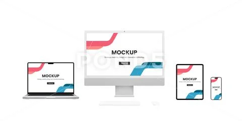 PSD Template: Modern computer devices, including computer display ...