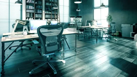 Modern Computer Office In Design - loopa... | Stock Video | Pond5