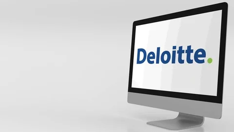 Modern computer screen with Deloitte log... | Stock Video | Pond5