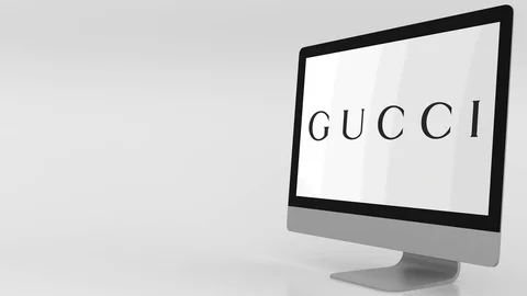 Modern computer screen with Gucci logo. ... | Stock Video | Pond5