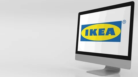 Modern computer screen with Ikea logo. 4... | Stock Video | Pond5