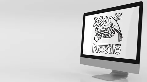 Modern computer screen with Nestle logo.... | Stock Video | Pond5