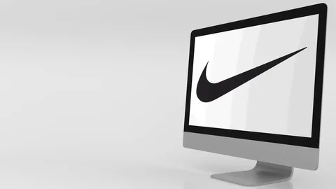 Modern computer screen with Nike logo. 4... | Stock Video | Pond5