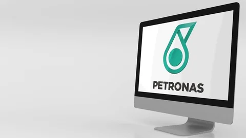 Modern computer screen with Petronas log... | Stock Video | Pond5