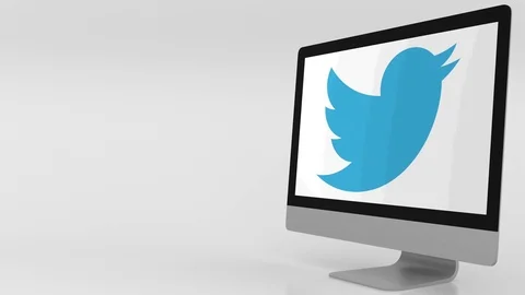 Modern computer screen with Twitter logo... | Stock Video | Pond5