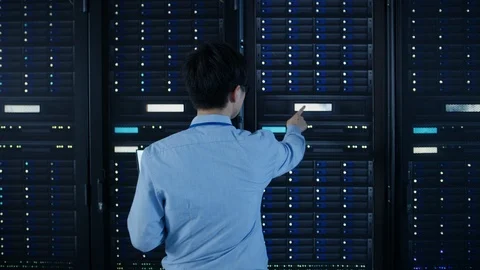 In the Modern Data Center: IT Engineer S... | Stock Video | Pond5