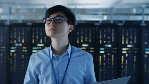 In the Modern Data Center Portrait of IT... | Stock Video | Pond5