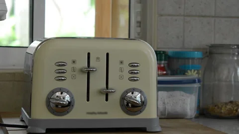 Modern design of the bread toaster in th... | Stock Video | Pond5