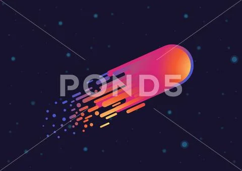 Modern design gradient comet in galaxy space vector background. ~ Clip ...