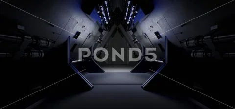 Modern Digital Simulation Empty Hallway Corridor Room Garage Studio ...