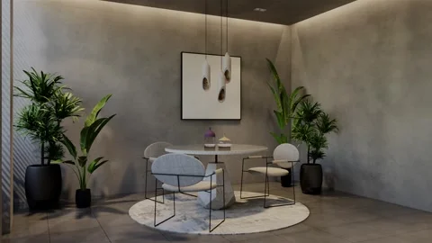 Modern dining room 3D animation, contemp... | Stock Video | Pond5