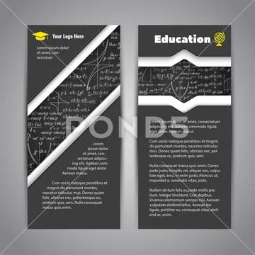 Modern education flyer with math vector background: Royalty Free #135377546