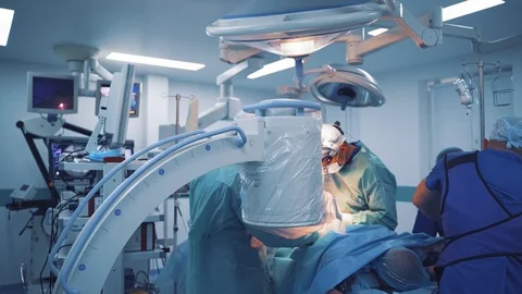 Modern equipment on the background of op... | Stock Video | Pond5