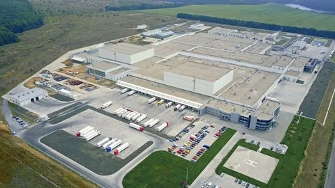 Modern Exterior Of Industrial Building | Stock Video | Pond5