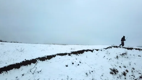 Modern fighter with sword running throug... | Stock Video | Pond5