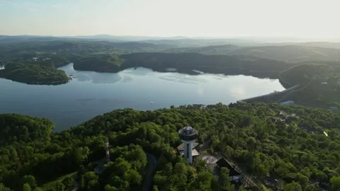 Modern gondola cable car with the lookou... | Stock Video | Pond5