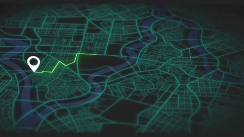 modern GPS map that shows the best car r... | Stock Video | Pond5