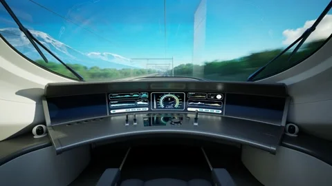 Modern High speed Train Operator's Cabin... | Stock Video | Pond5