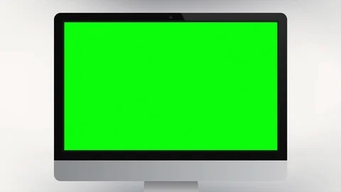 Modern IMac Computer Blank Green Screen ... | Stock Video | Pond5