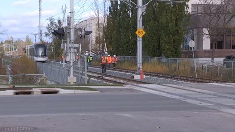 Modern light rail rapid transit train by... | Stock Video | Pond5