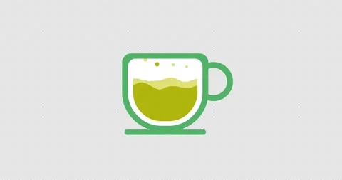 Modern looping animation of a cup of gre... | Stock Video | Pond5