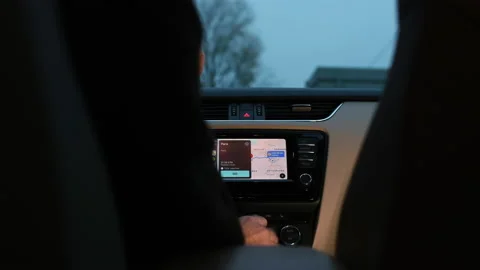 Modern luxury car interior with running ... | Stock Video | Pond5