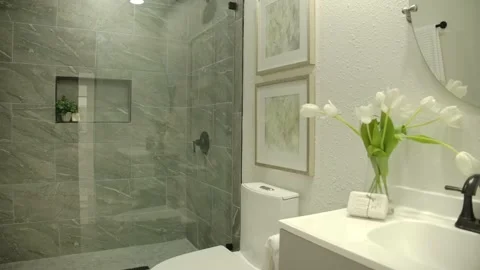 A modern luxury home. Features a restroo... | Stock Video | Pond5