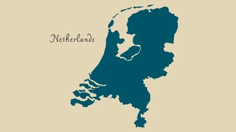 Modern map of Netherlands illustration a... | Stock Video | Pond5