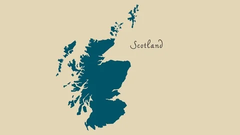 Modern map of Scotland illustration anim... | Stock Video | Pond5