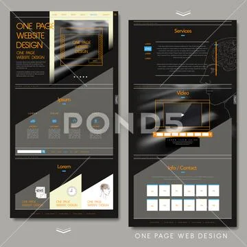 Modern one page website template design Illustration #70296580