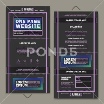 Modern one page website template design Illustration #70296720